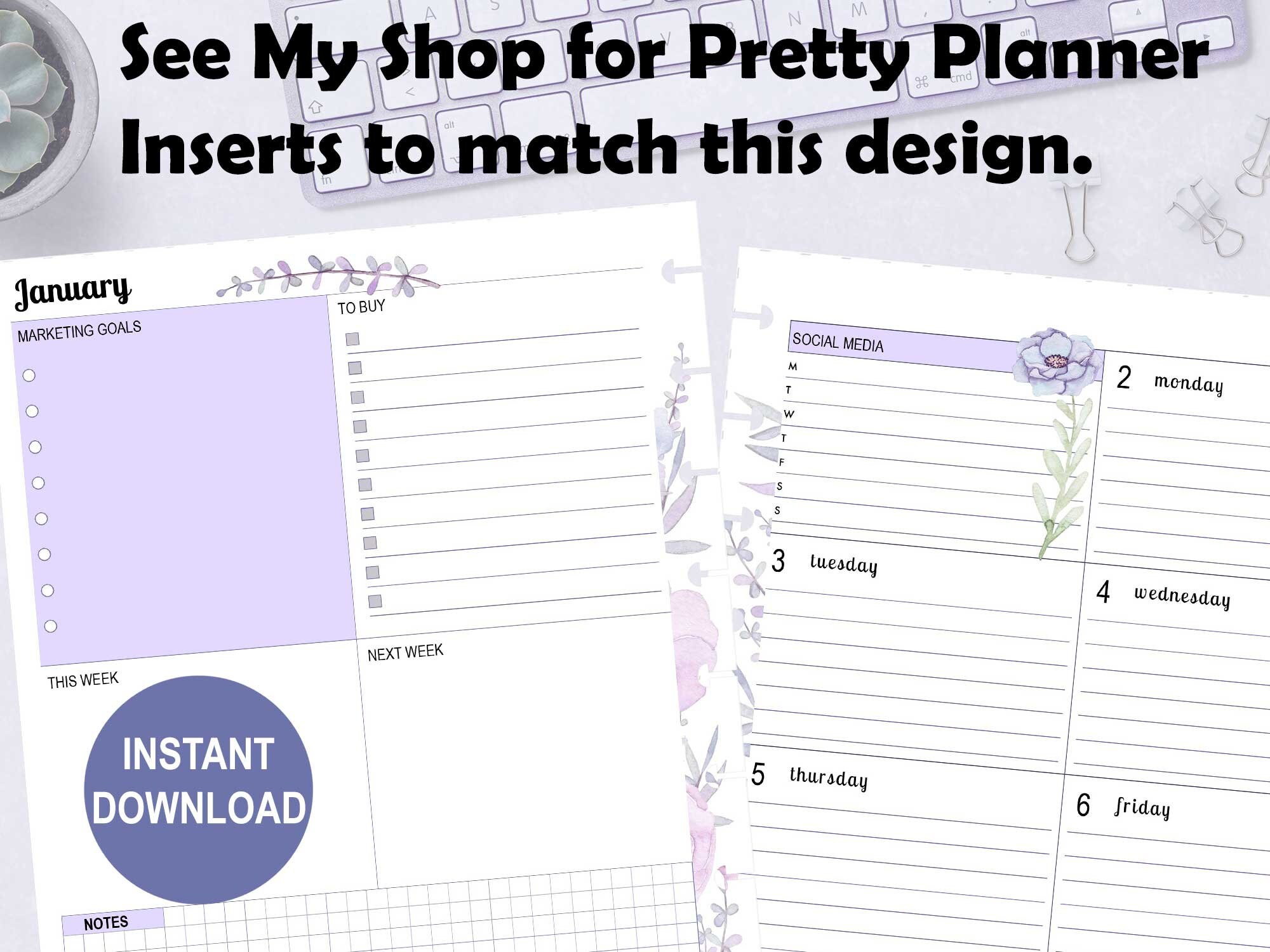 EDITABLE Happy Planner Classic Dashboard Weekly Layout Purple - Etsy