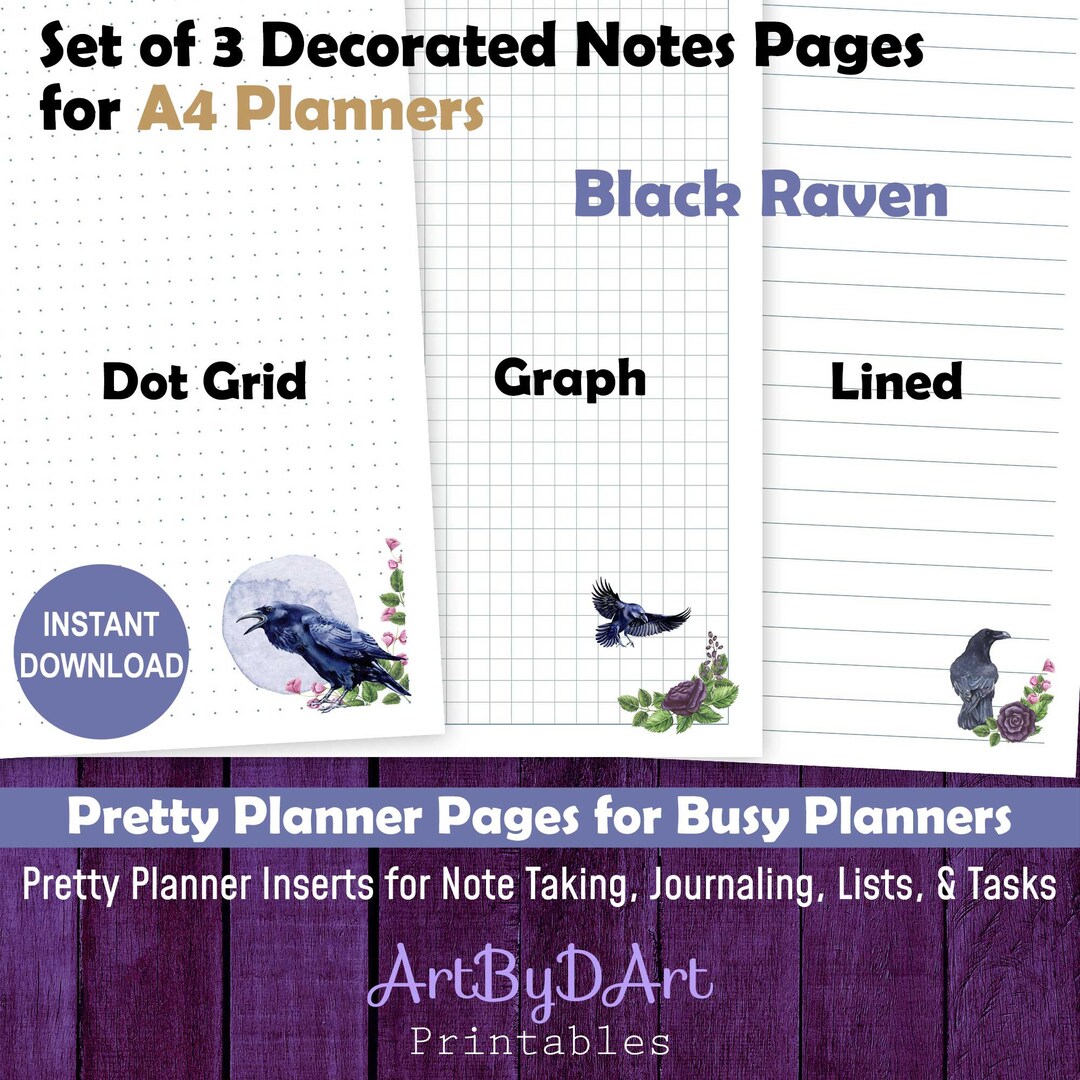 EDITABLE A4 Planner Printable Notes Pages for A4 Planner Binders ...