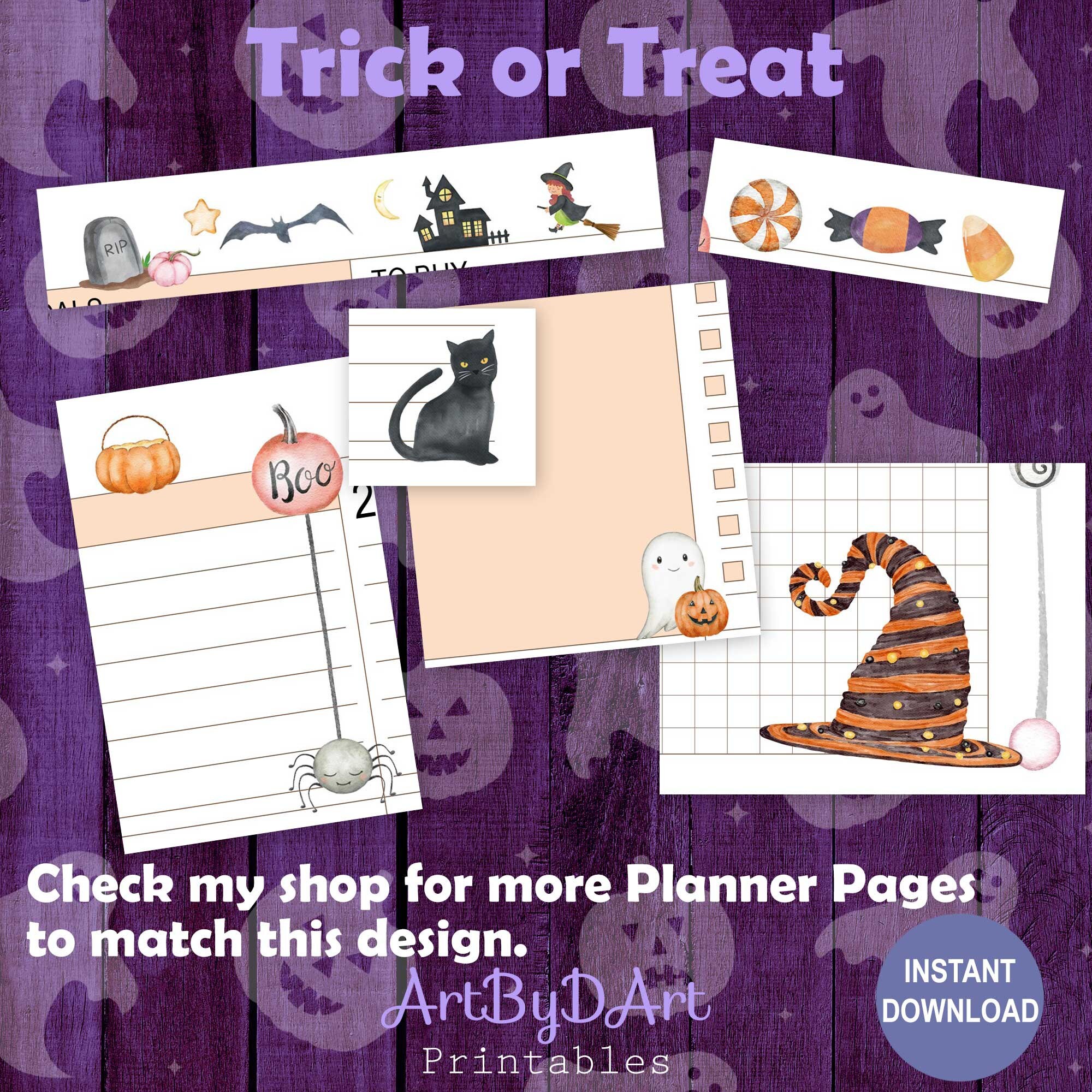 EDITABLE Halloween Theme Printable Weekly Dashboard for A5, US Letter ...