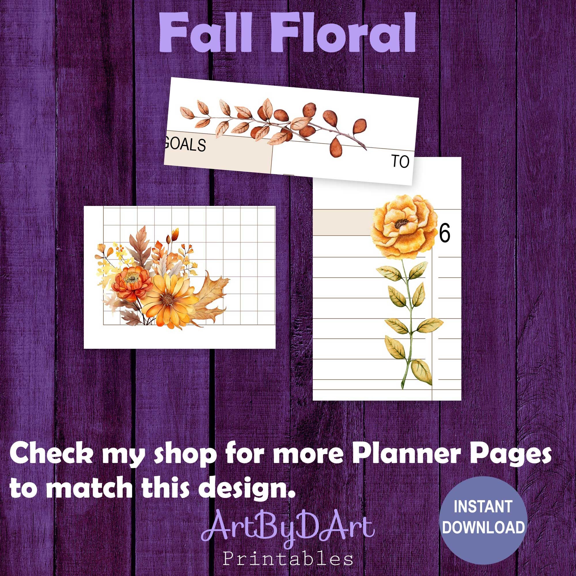 EDITABLE Autumn Theme Printable Weekly Dashboard for A5, US Letter, and ...