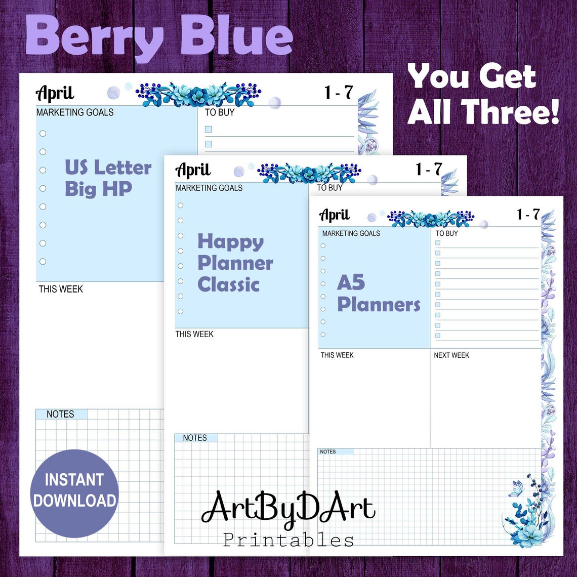 EDITABLE Assembled Full Month Planner Bundle for A5, US Letter, and ...