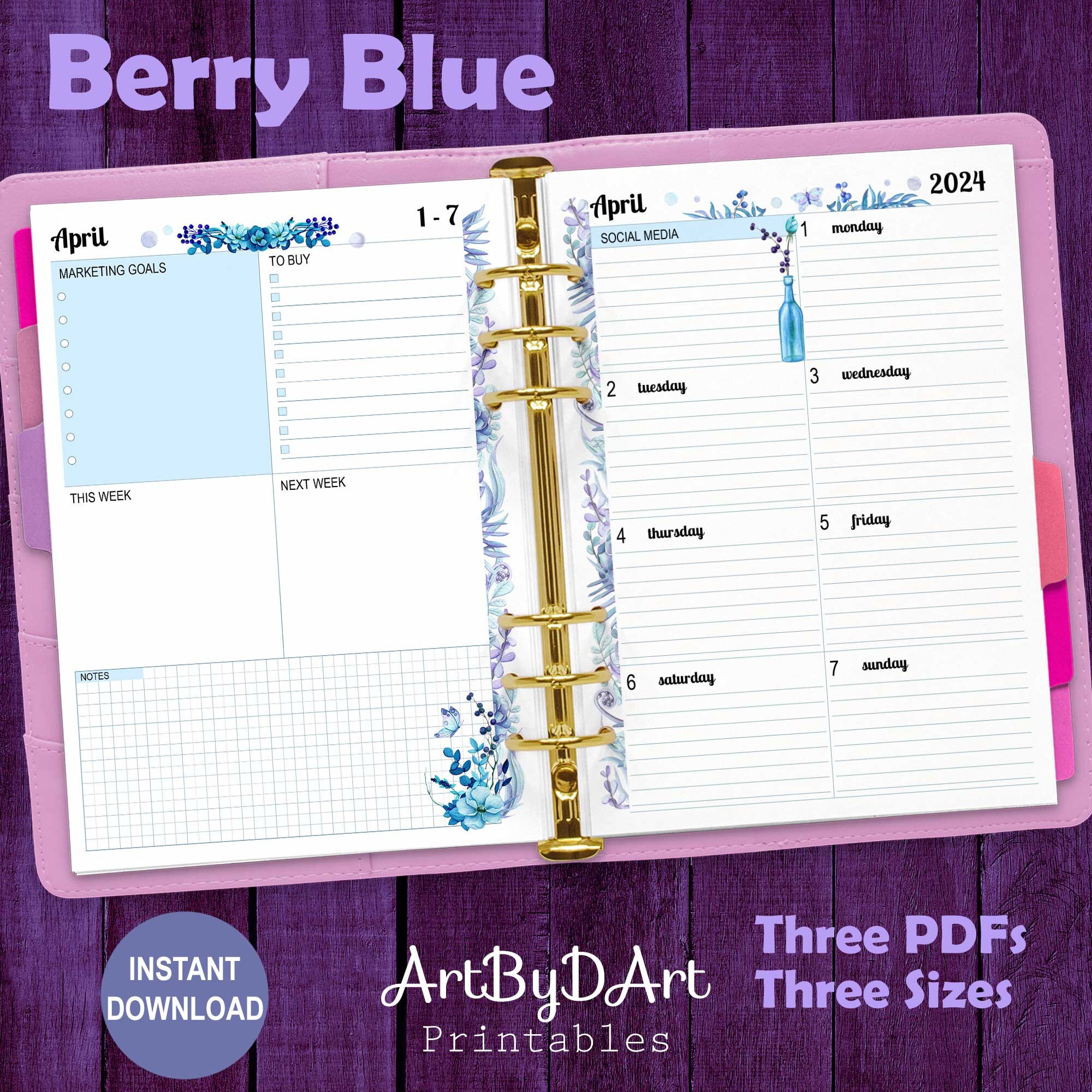 EDITABLE Floral Theme Printable Weekly Dashboard for A5, US Letter, and ...