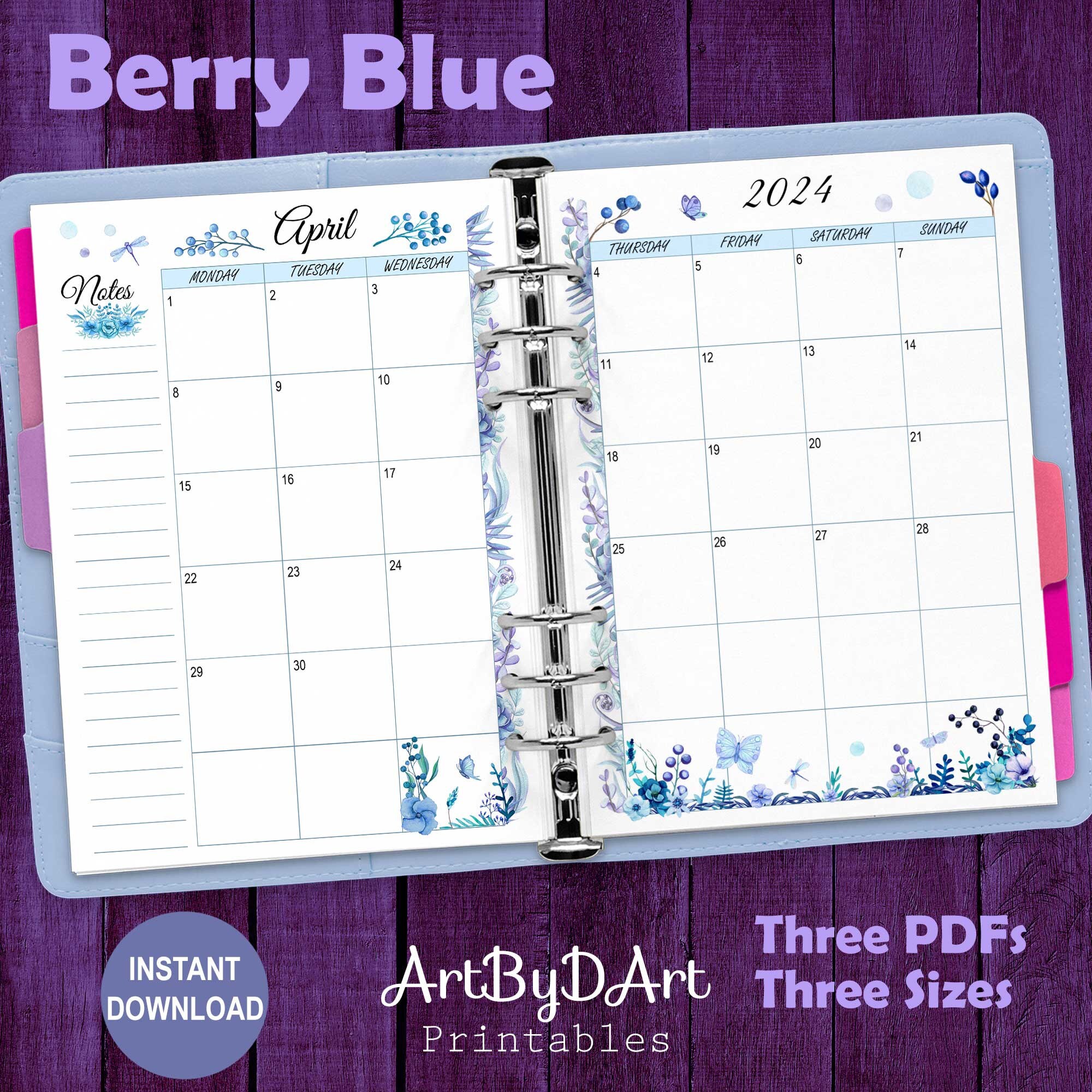 EDITABLE Floral Theme Printable Monthly Calendar for A5, US Letter, and ...