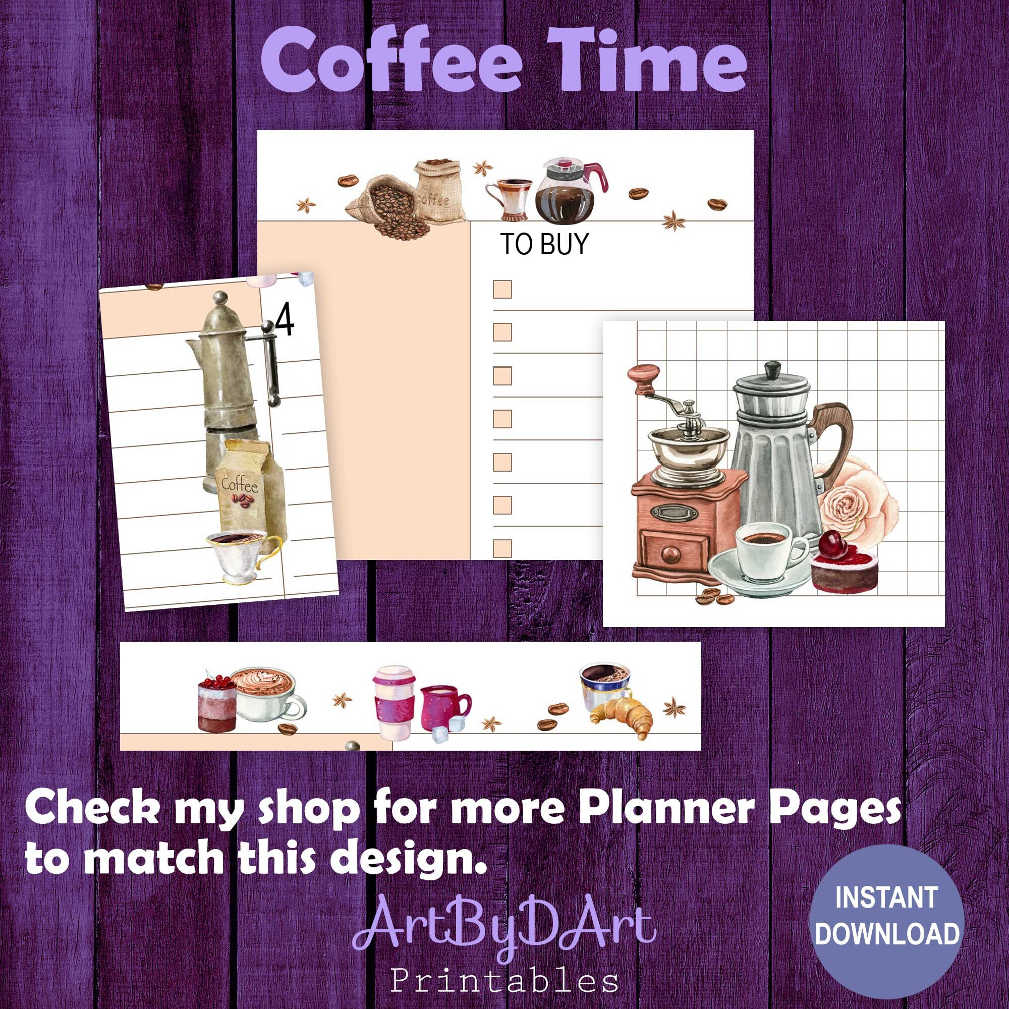 EDITABLE Coffee Theme Printable Weekly Dashboard for A5, US Letter, and ...