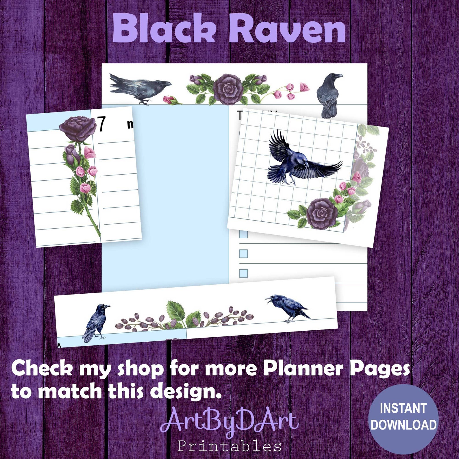 EDITABLE Gothic Theme Printable Weekly Dashboard for A5, US Letter, and ...