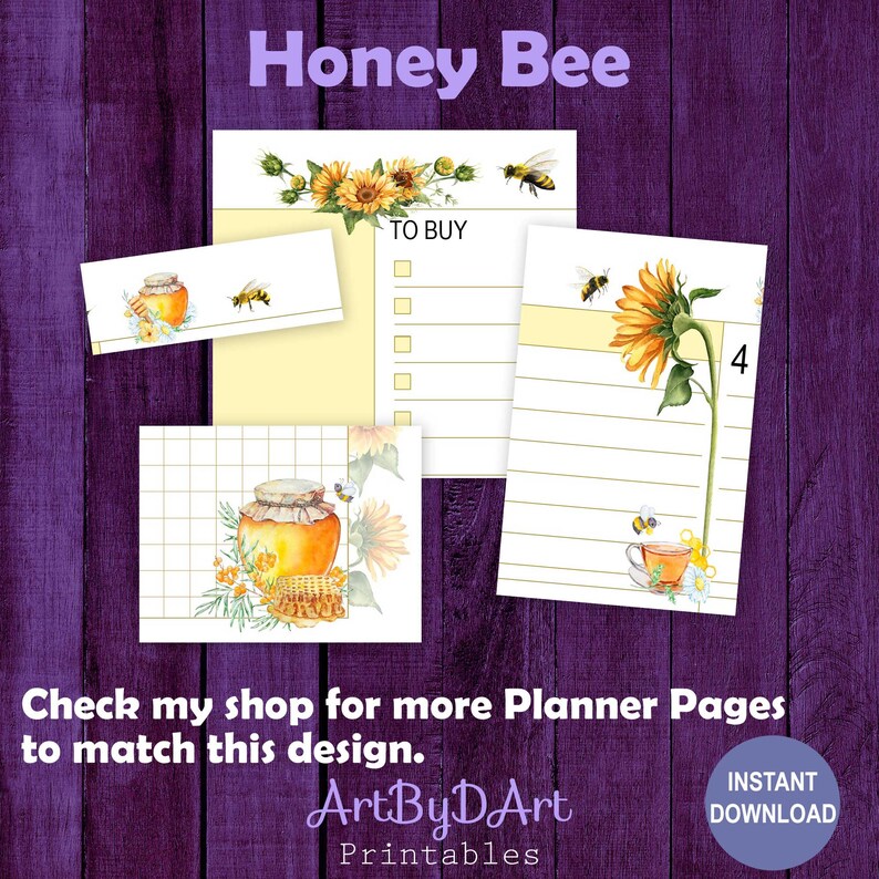 EDITABLE Sunflower Theme Printable Weekly Dashboard for A5, US Letter ...