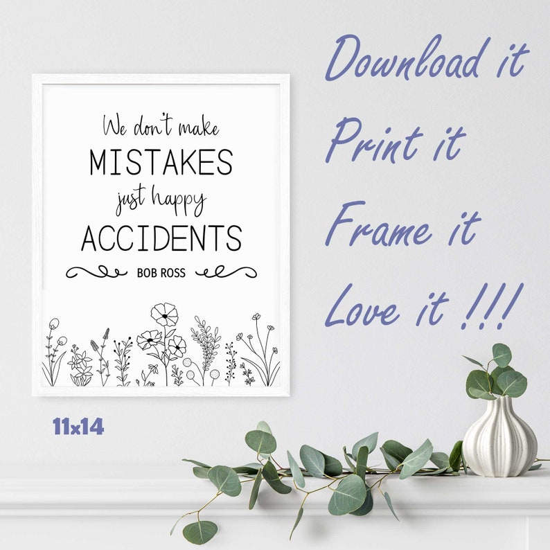 Set of 3 Printable Quotes by Bob Ross Includes We Don’t Make Mistakes ...