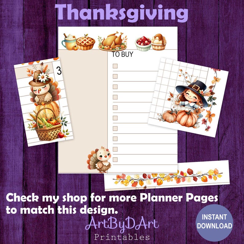 EDITABLE Thanksgiving Theme Printable Weekly Dashboard for A5, US ...