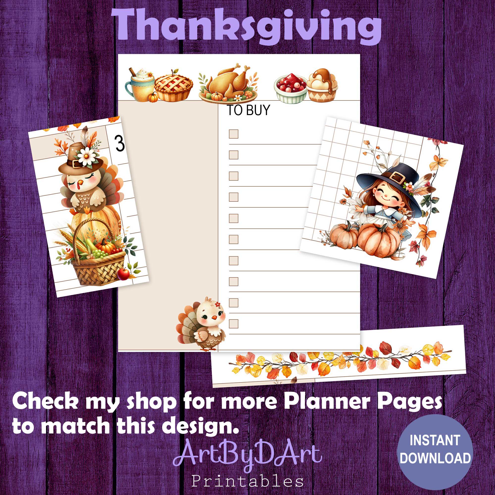 EDITABLE Thanksgiving Theme Printable Weekly Dashboard for A5, US ...