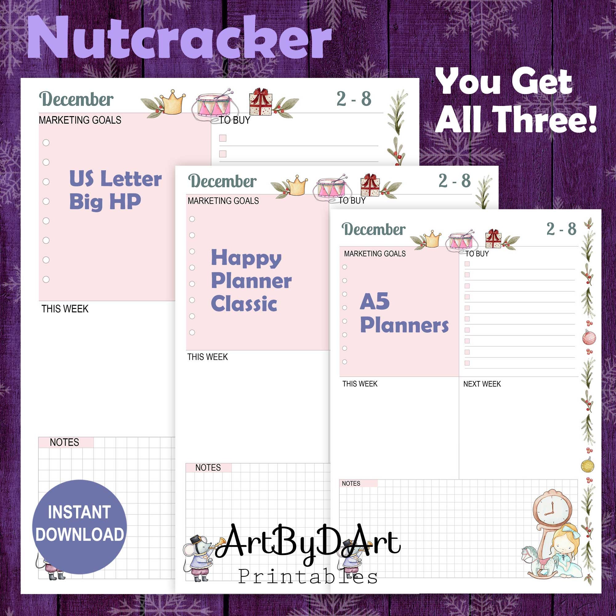 EDITABLE Assembled Full Month Planner Bundle for A5, US Letter, and ...