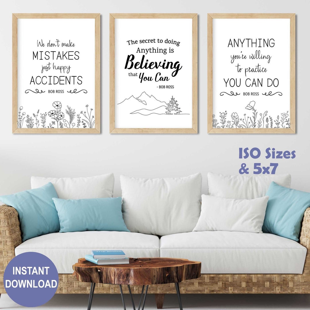 Set of 3 Printable Quotes by Bob Ross Includes We Don’t Make Mistakes ...