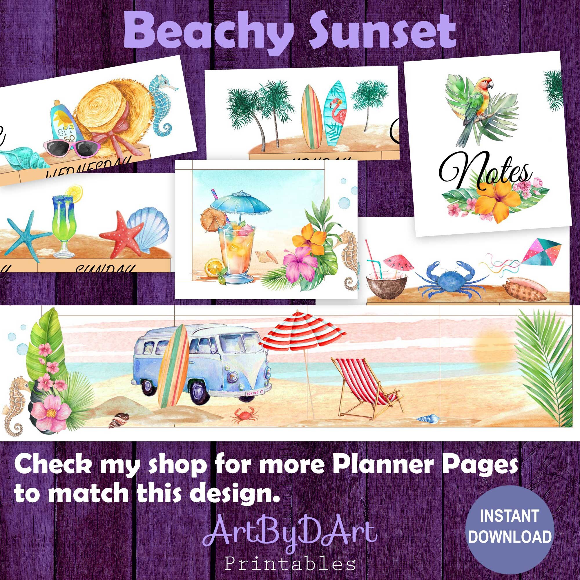 EDITABLE Beach Theme Printable Monthly Calendar for A5, US Letter, and ...