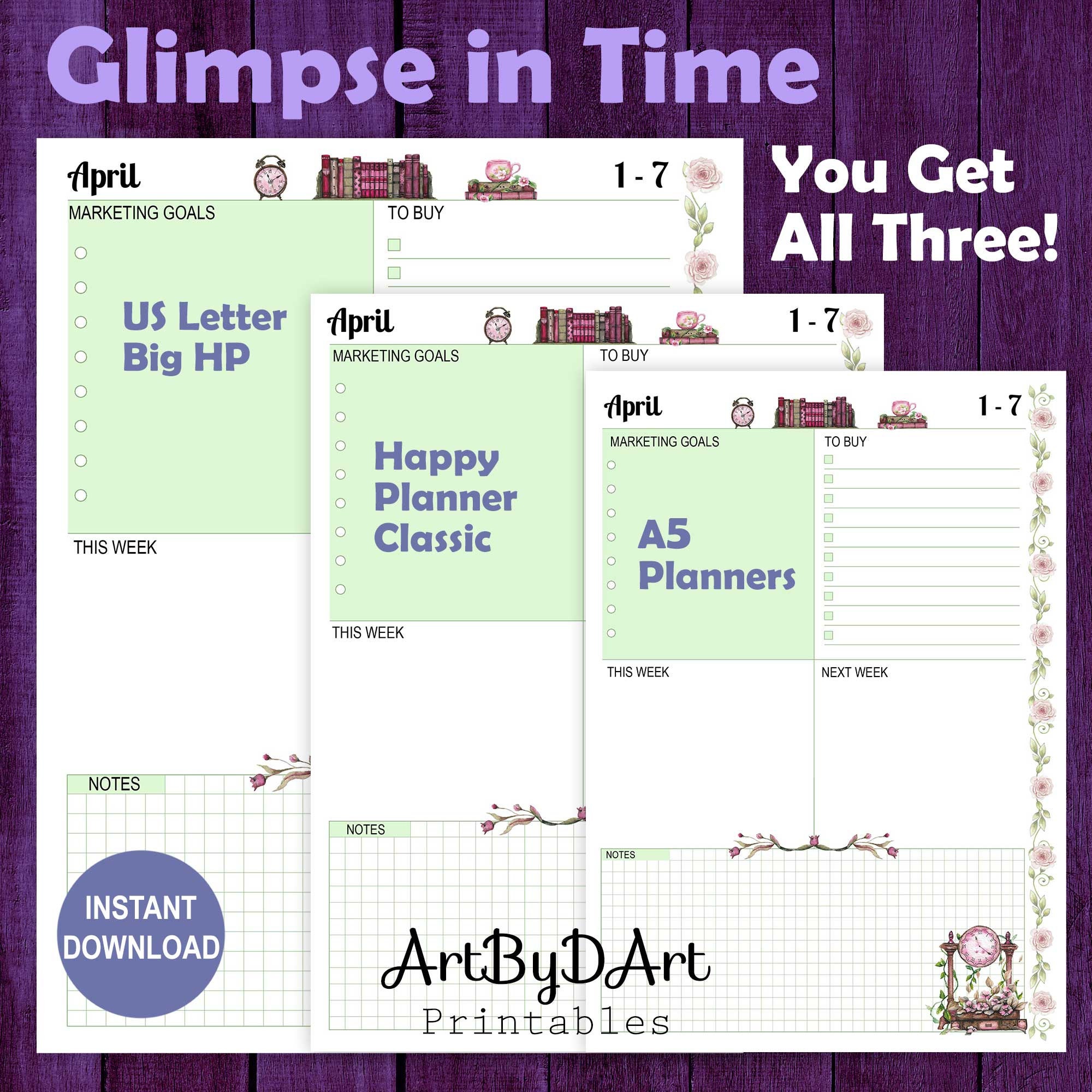 EDITABLE Vintage Theme Printable Weekly Dashboard for A5, US Letter ...