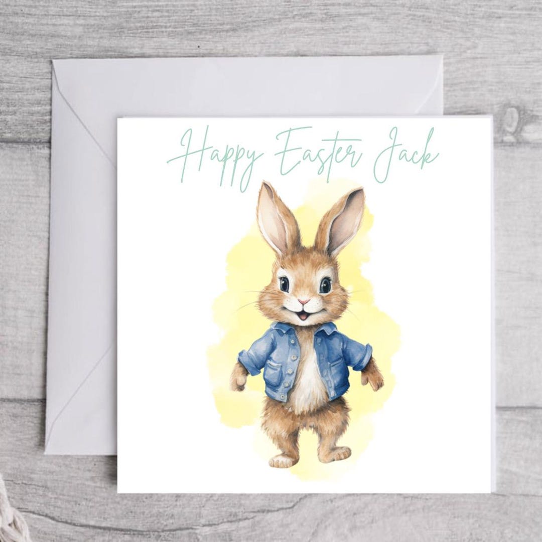 Cute Easter Flopsy Bunny Card - Etsy UK