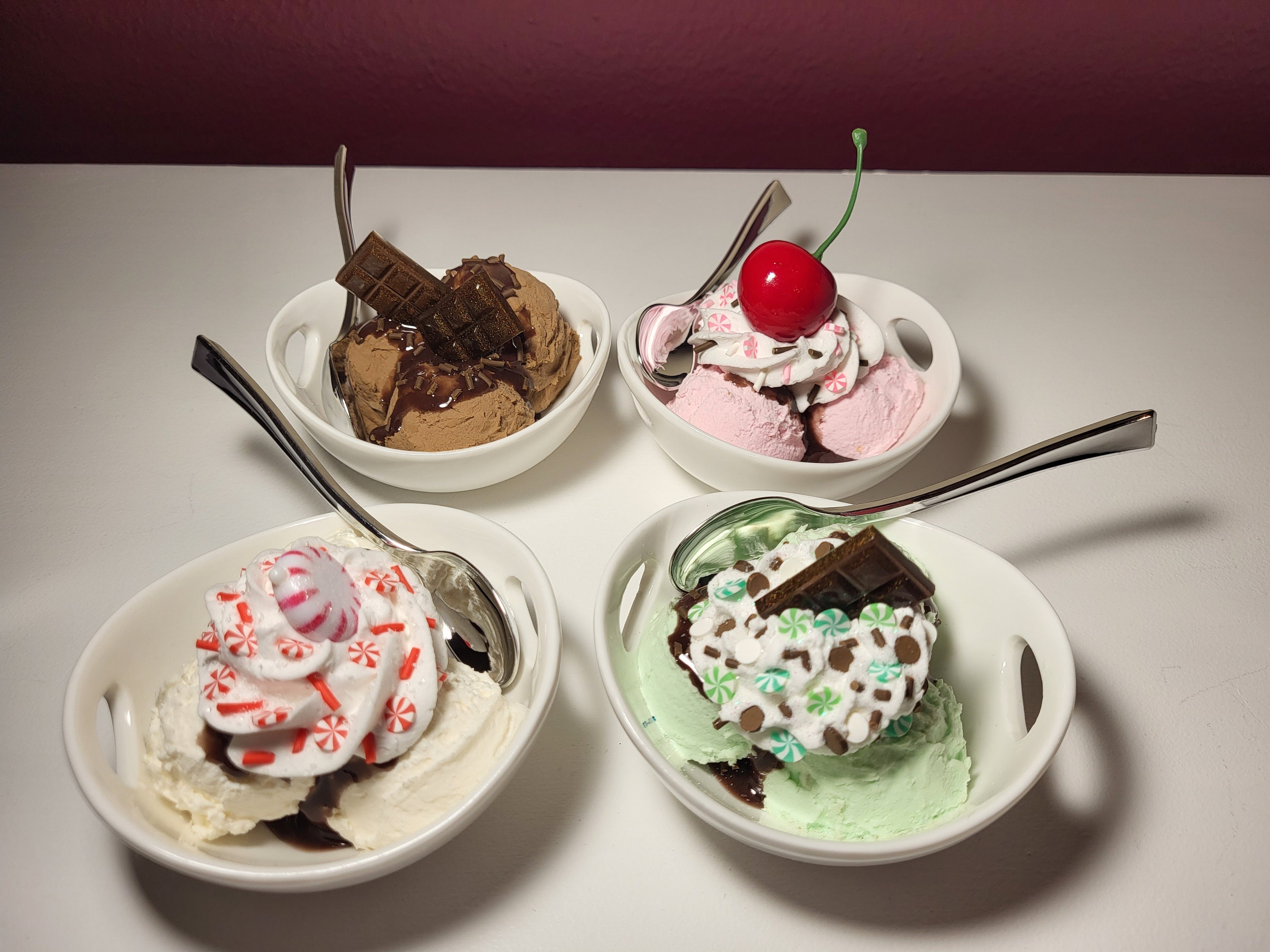 Faux Mini-ice Cream, Fake Ice Cream Bowl, Ice Cream Decor, Ice Cream ...