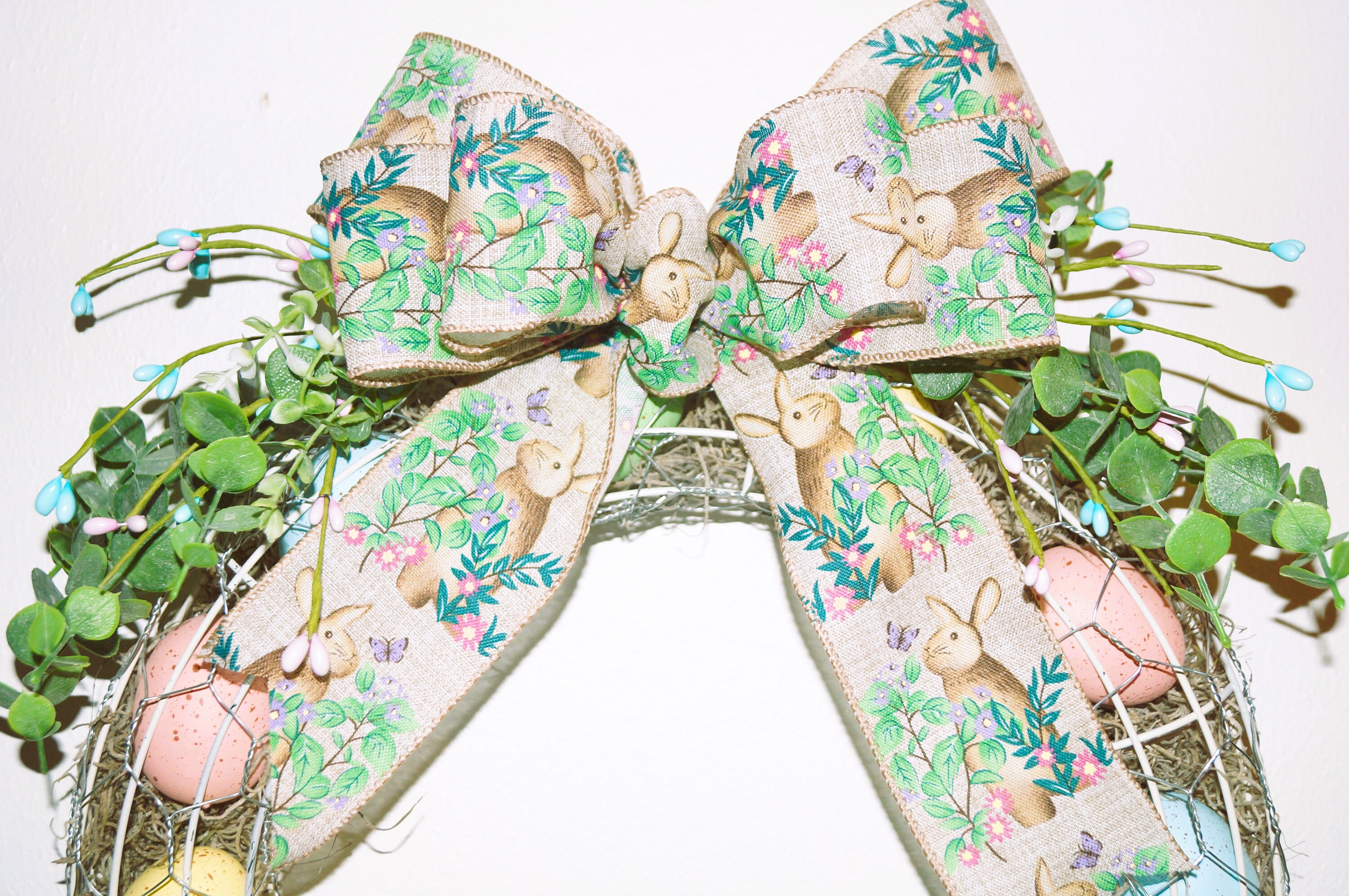 Easter, Kitchen Decor, Farmhouse Decoration, Wreath With Easter Eggs ...