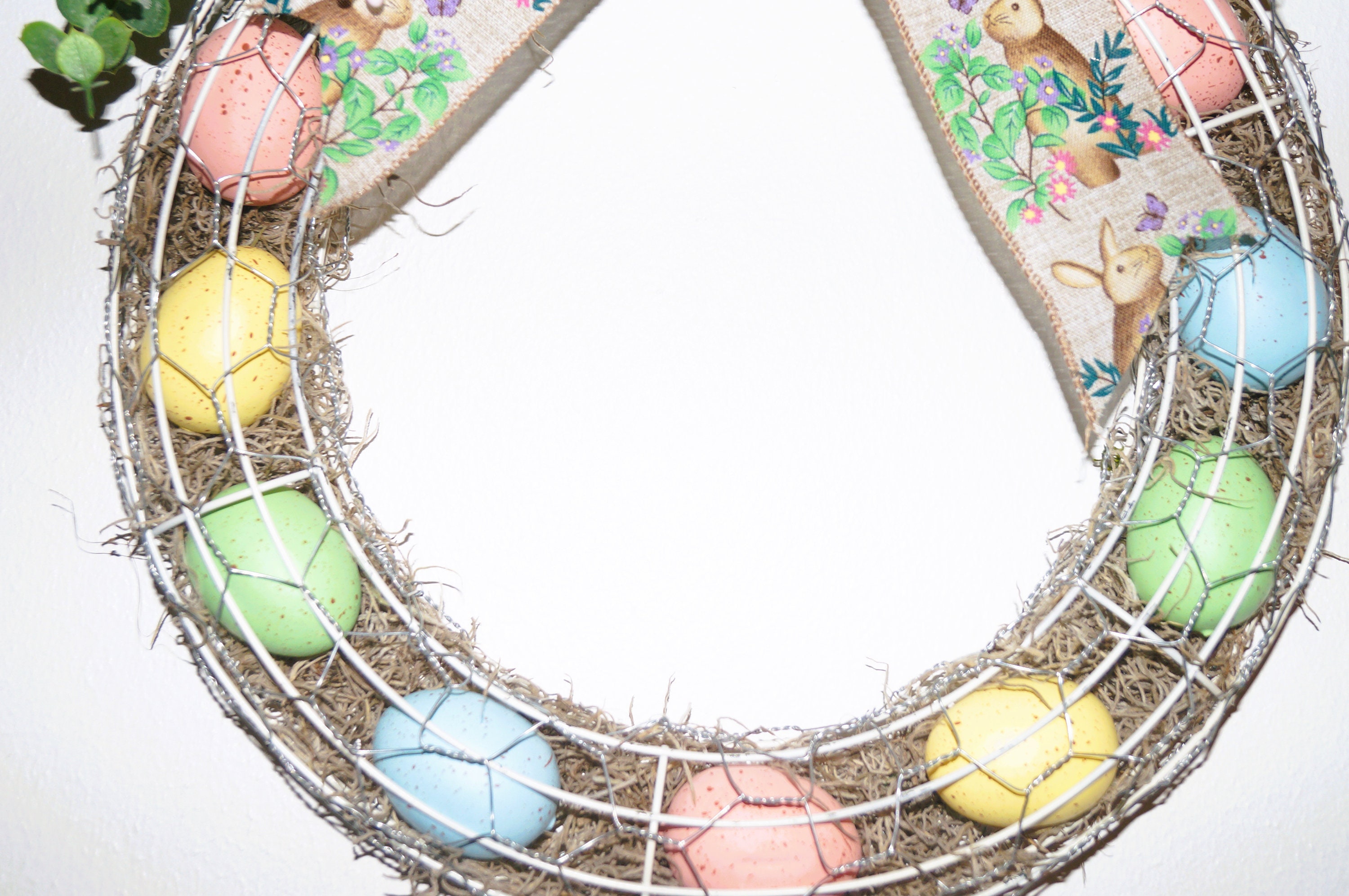 Easter, Kitchen Decor, Farmhouse Decoration, Wreath With Easter Eggs ...