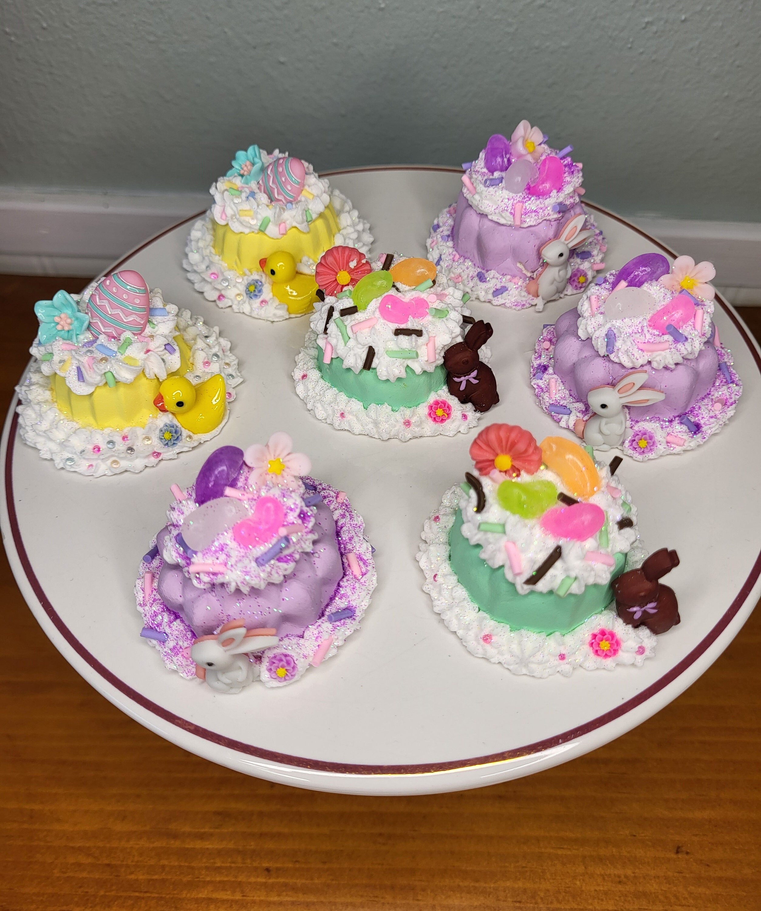 Easter Mini Bundt Cakes, Spring Mini Bundt Cakes, Mini Rabbit Bundt Cakes, Mini Easter Egg Bunbt ...
