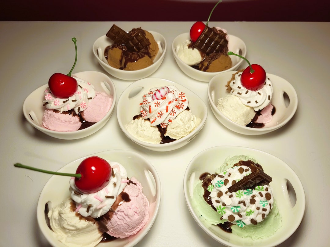 Faux Mini-ice Cream, Fake Ice Cream Bowl, Ice Cream Decor, Ice Cream ...