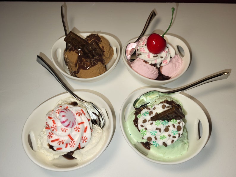 Faux Mini-ice Cream, Fake Ice Cream Bowl, Ice Cream Decor, Ice Cream ...