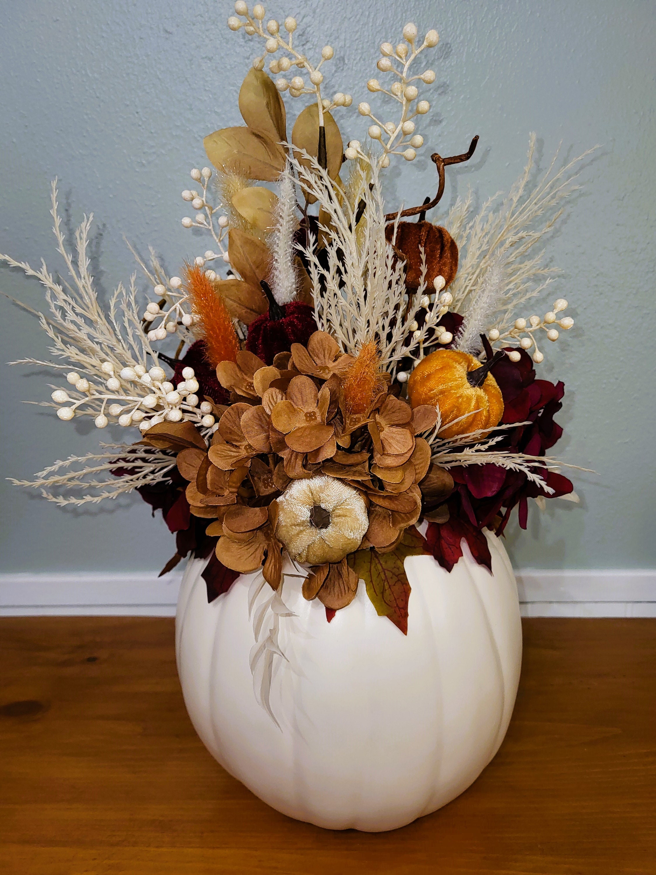 Fall Pumkin Centerpiece, Thanksgiving Decor, Autumn Decoration, Pumkin ...