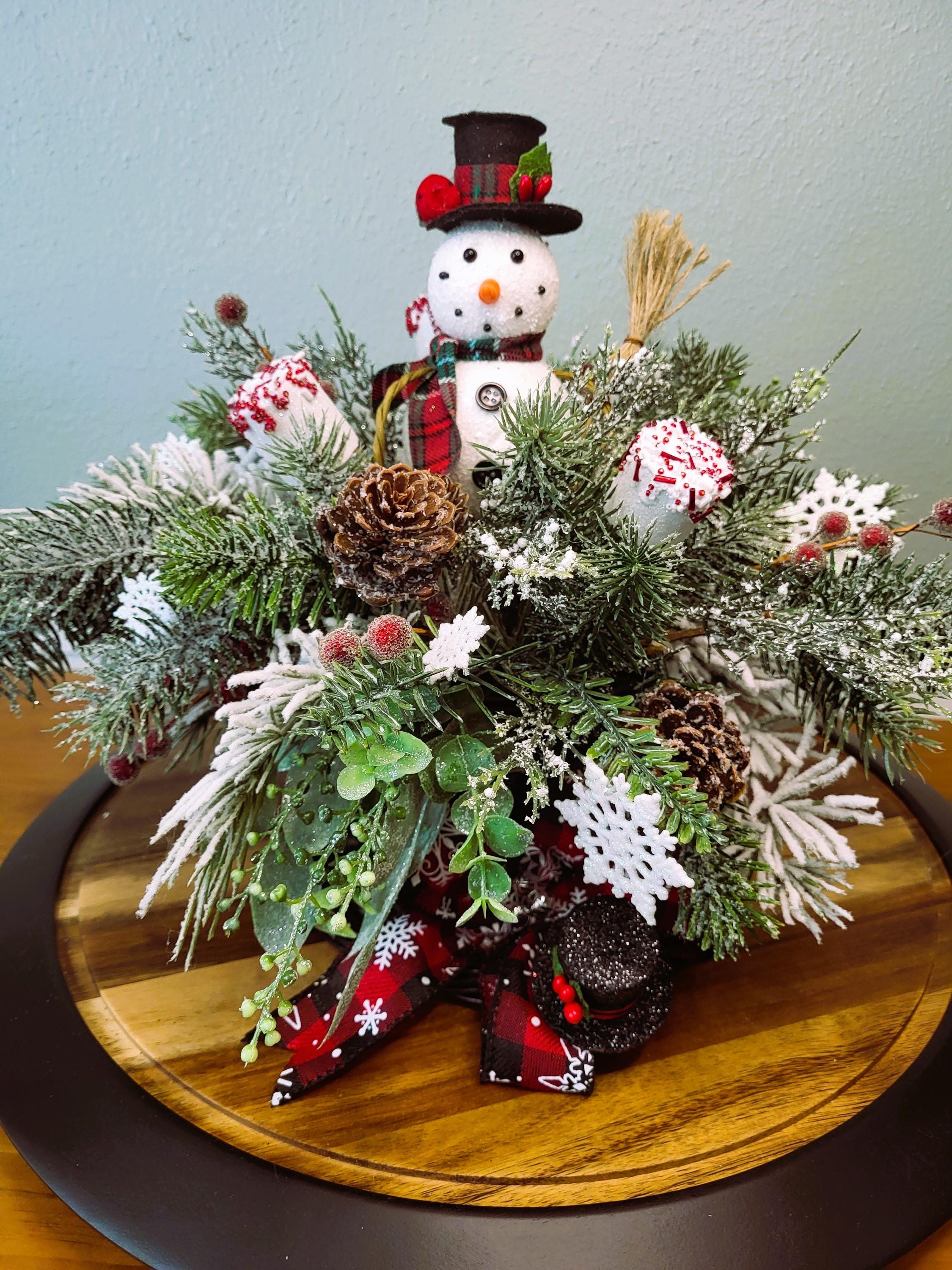 Centerpiece, Snowman, Christmas, Holiday, Table Decor, Decoration, Faux ...