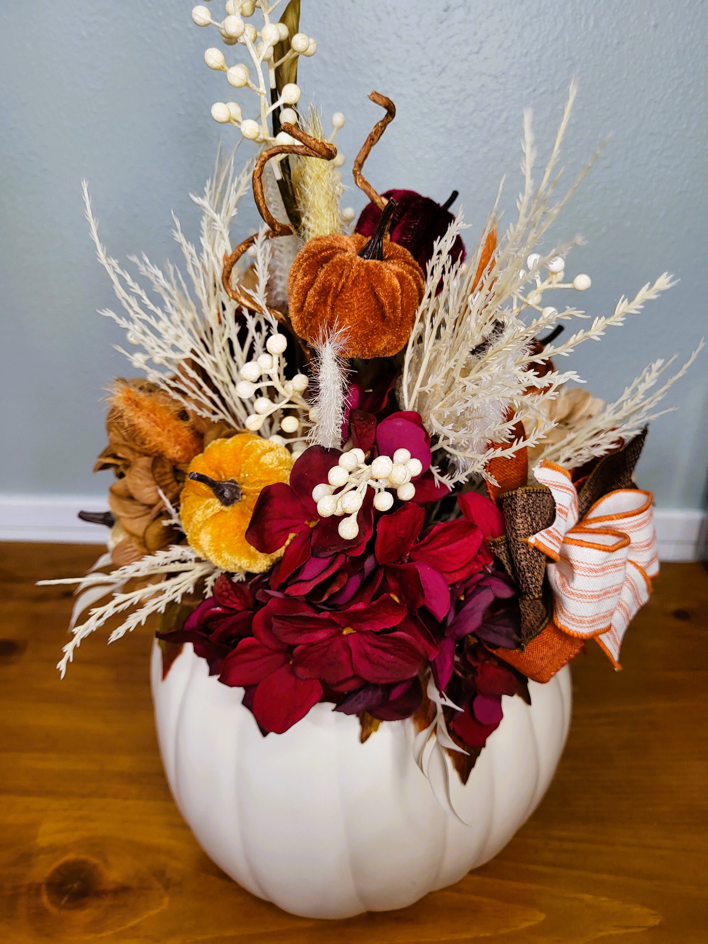 Fall Pumkin Centerpiece, Thanksgiving Decor, Autumn Decoration, Pumkin ...