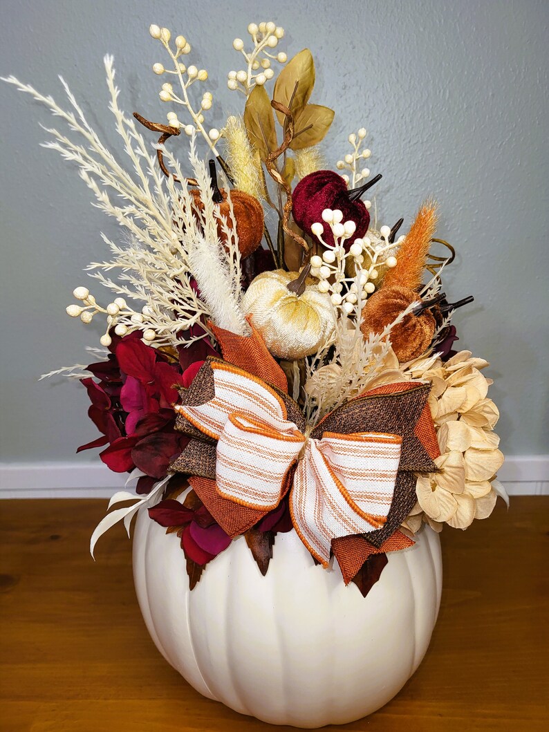 Fall Pumkin Centerpiece, Thanksgiving Decor, Autumn Decoration, Pumkin ...