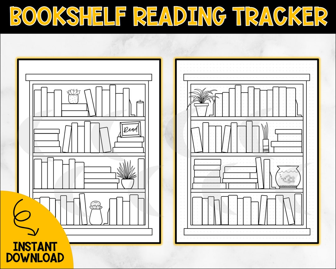 Bookshelf Tracker for Reading Journal Planner // Printable, Download ...