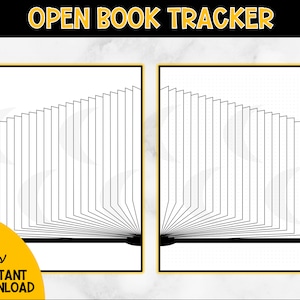 Open Book Tracker for Reading Journal Planner // Printable - Etsy