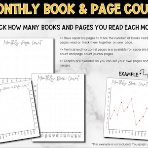 Reading Statistics Pages for Reading Journal // Printable, Download ...