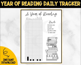 Daily Reading Tracker Planner - Etsy