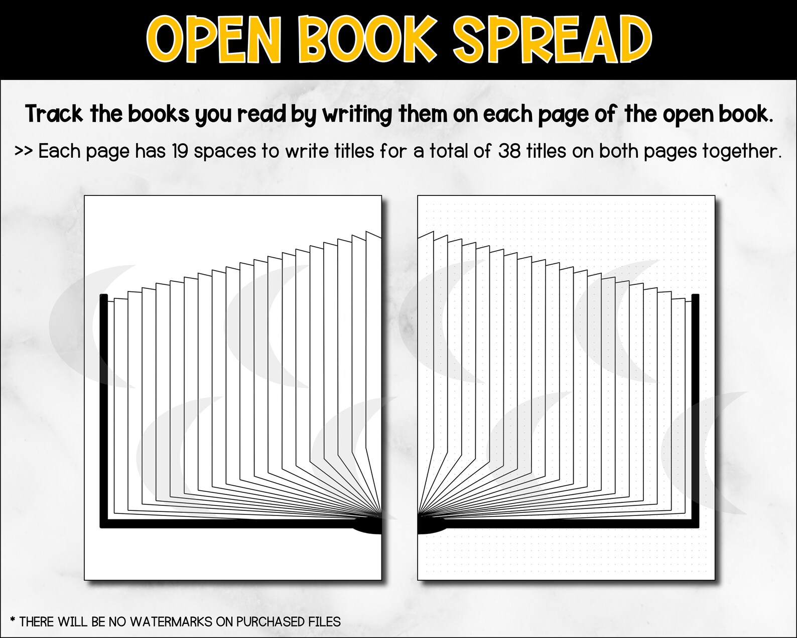 Open Book Tracker for Reading Journal Planner // Printable, Download ...