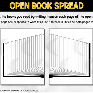 Open Book Tracker for Reading Journal Planner // Printable, Download ...