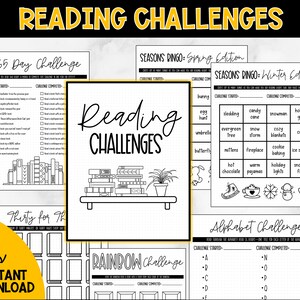 Book Reading Challenges for Reading Journal // Printable, Download ...