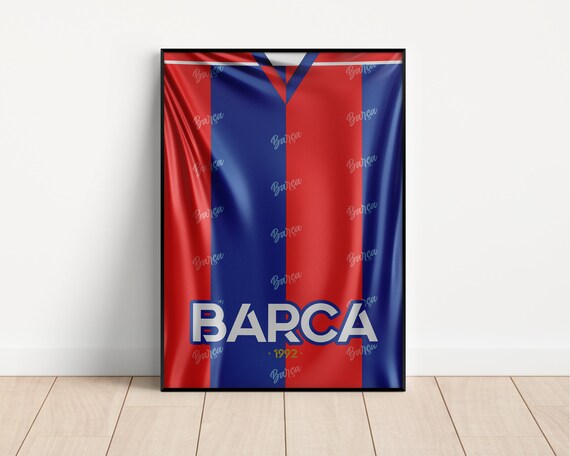 FC BARCELONA Football Poster BARCA Champions League Jersey | Etsy