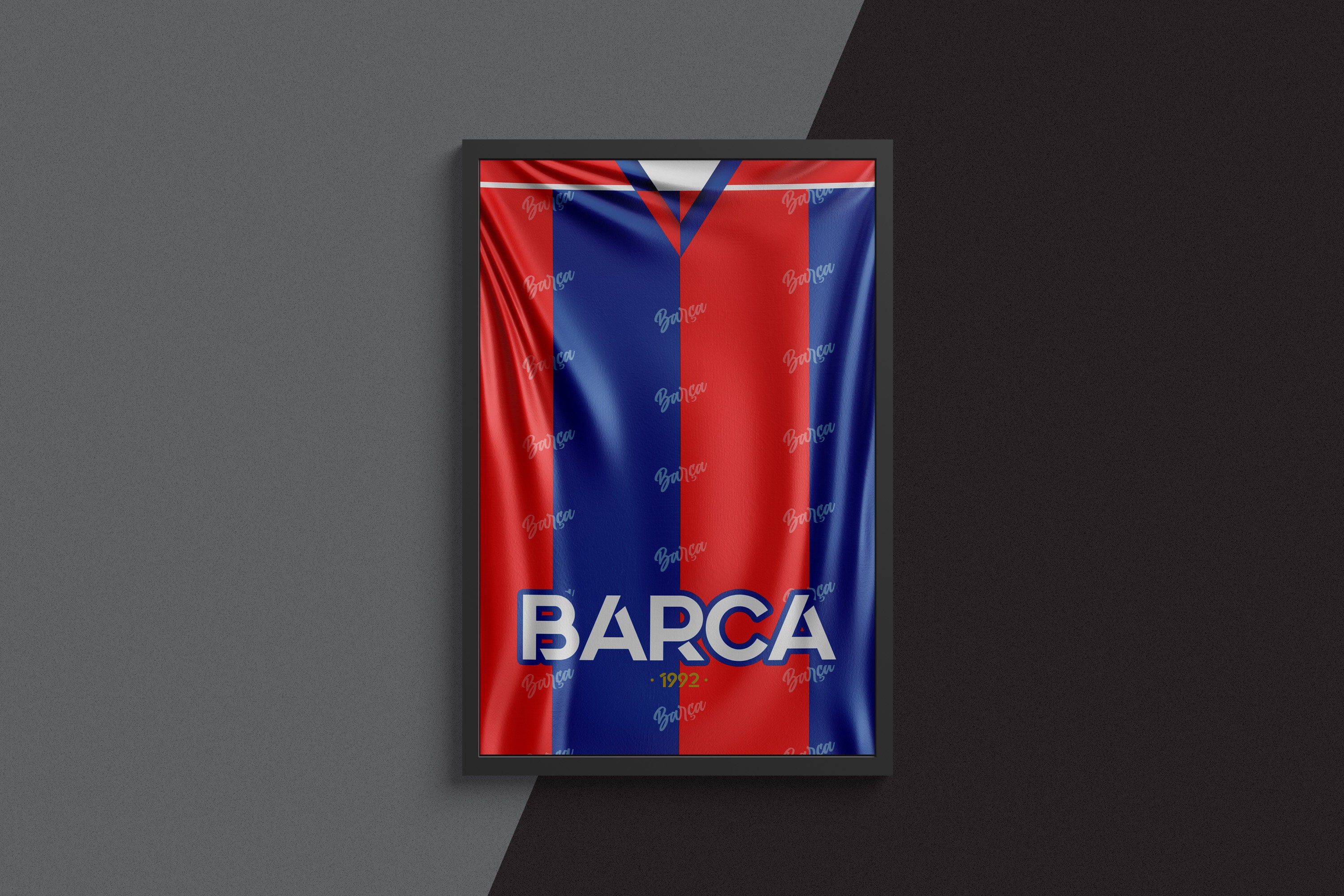 FC BARCELONA Football Poster BARCA Champions League Jersey | Etsy