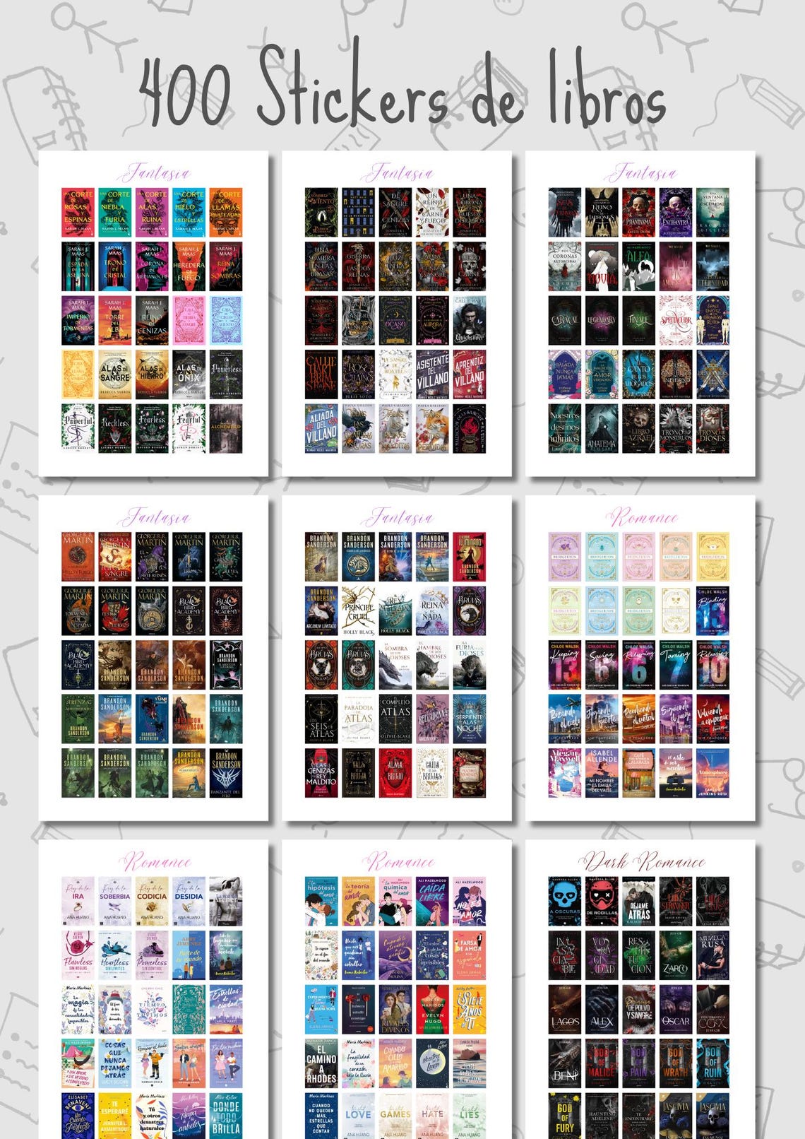 400 Book Cover Stickers, TBR Tracking, Booktok, Book Journal - Etsy