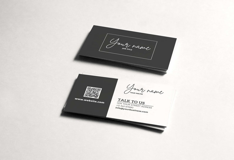 Printable Business Card QR Code Business Card Template - Etsy