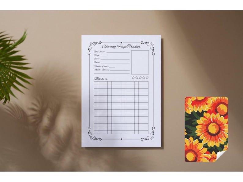 Coloring Page Tracker - Solution Fleurs - Coloring Tracker Template ...