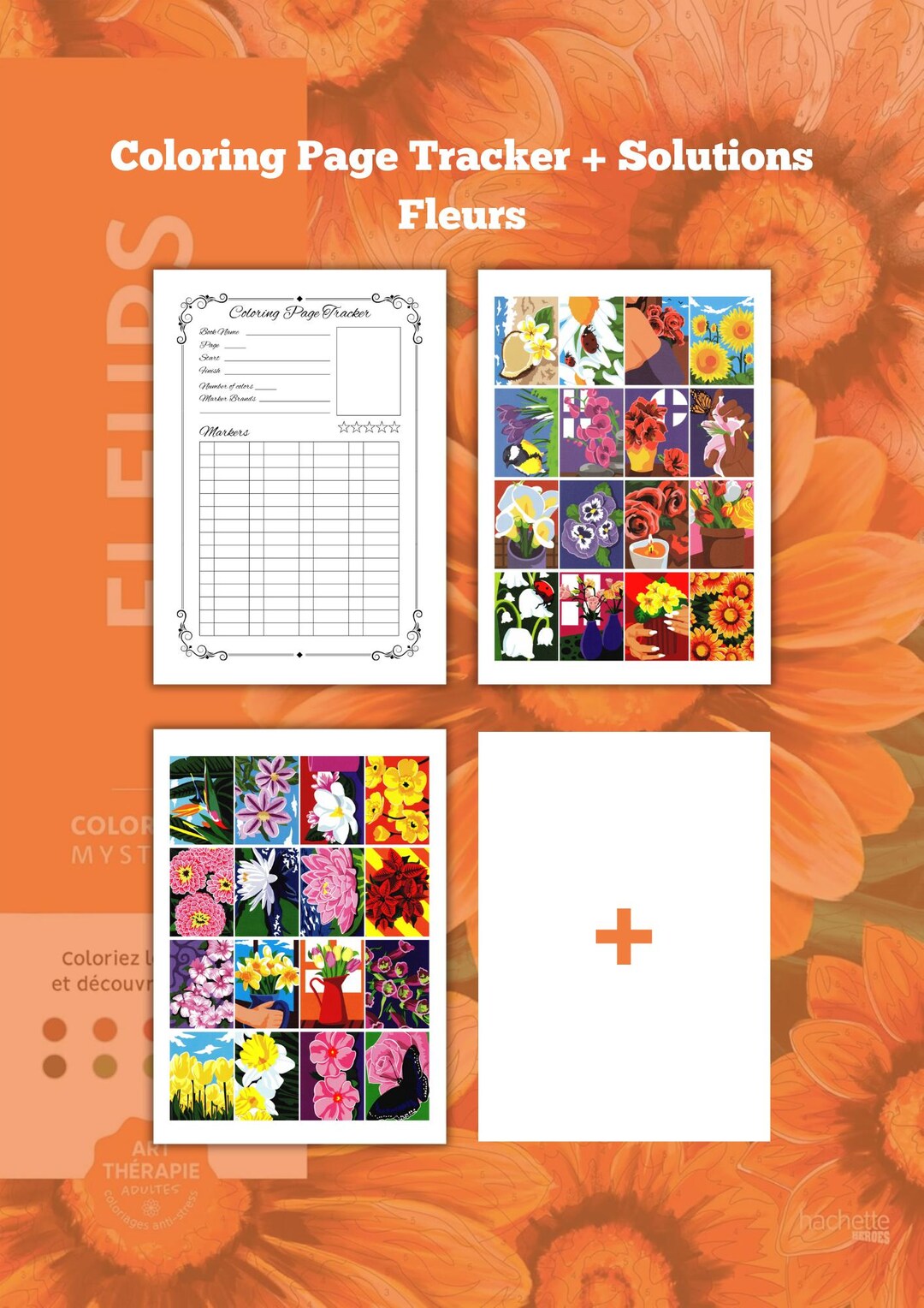 Coloring Page Tracker - Solution Fleurs - Coloring Tracker Template ...