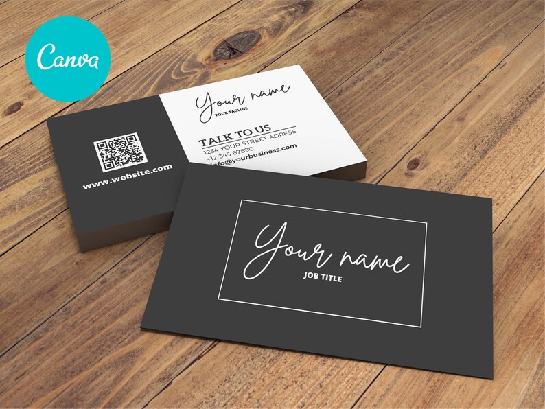 Printable Business Card QR Code Business Card Template - Etsy
