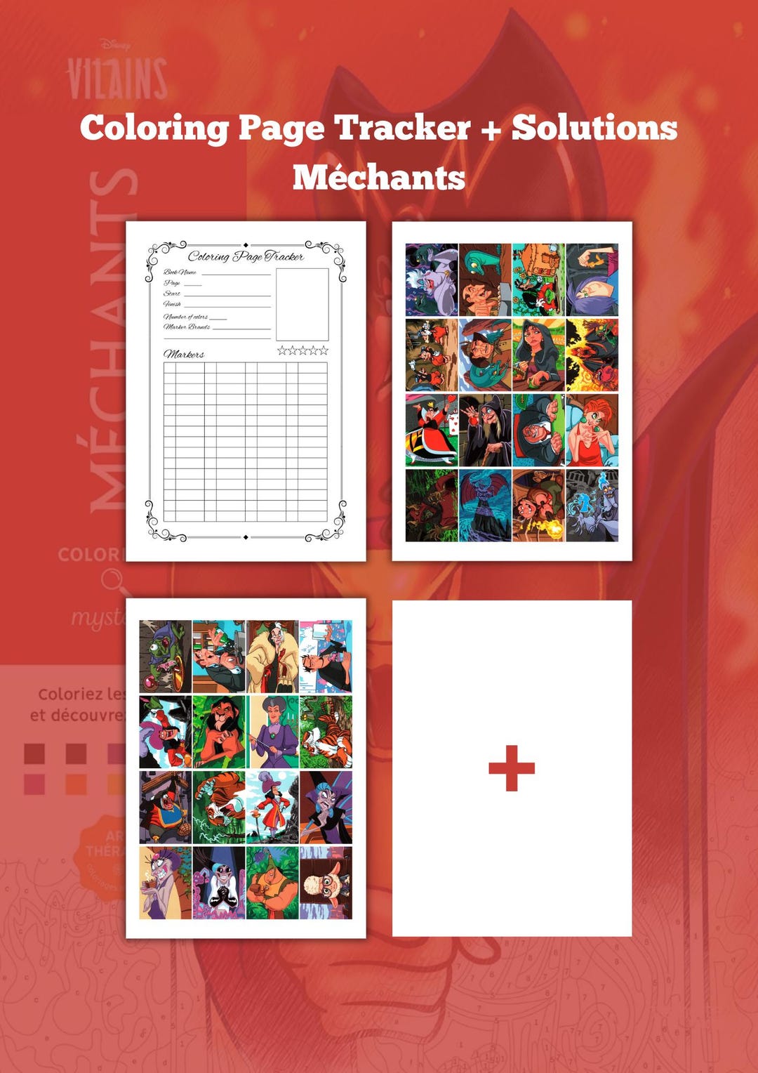 Coloring Page Tracker - Solution Méchants - Coloring Tracker Template ...