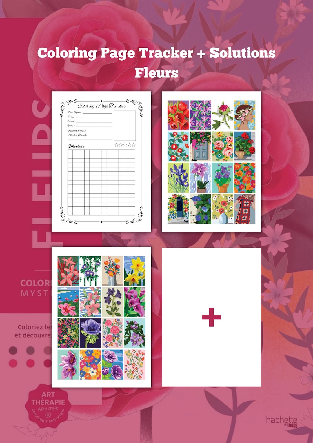 Coloring Page Tracker - Solution Fleurs - Coloring Tracker Template ...