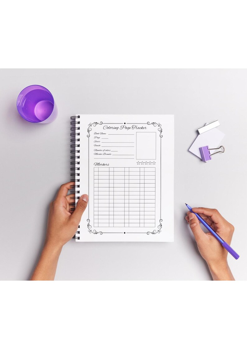 Coloring Page Tracker - Coloring Tracker Template - Marker Tracker ...