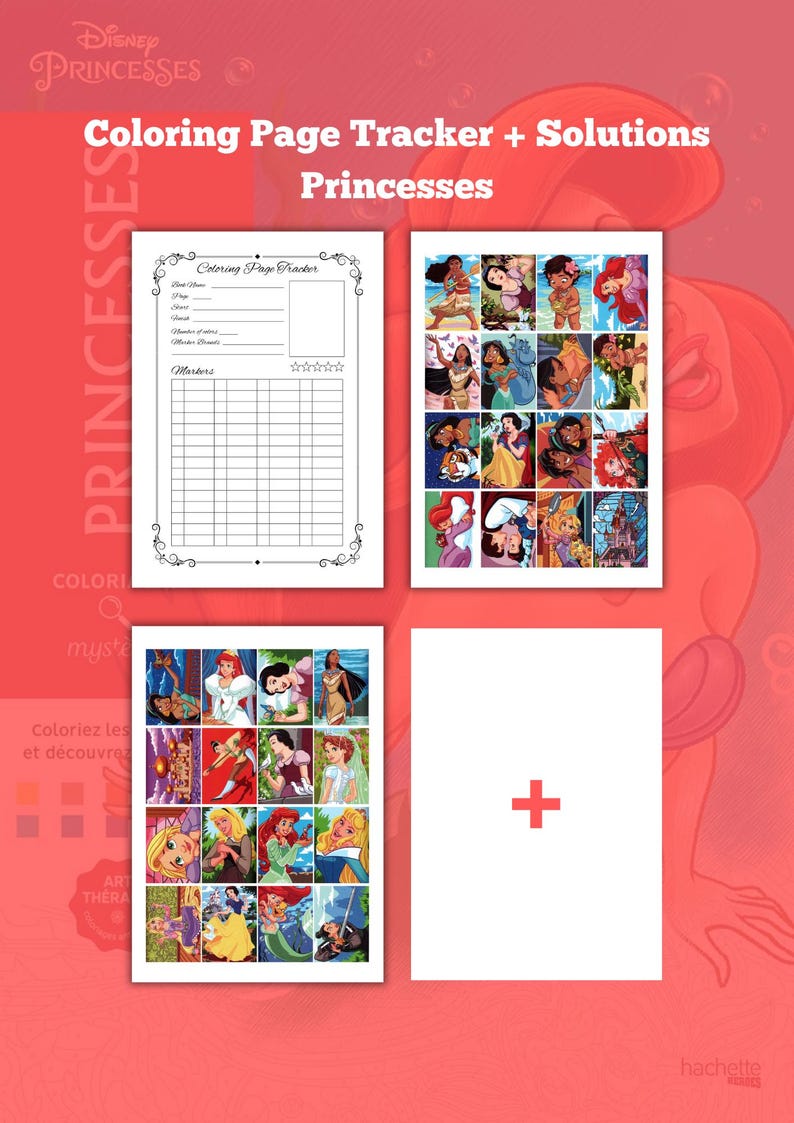 Coloring Page Tracker - Solution Princesses - Coloring Tracker Template ...
