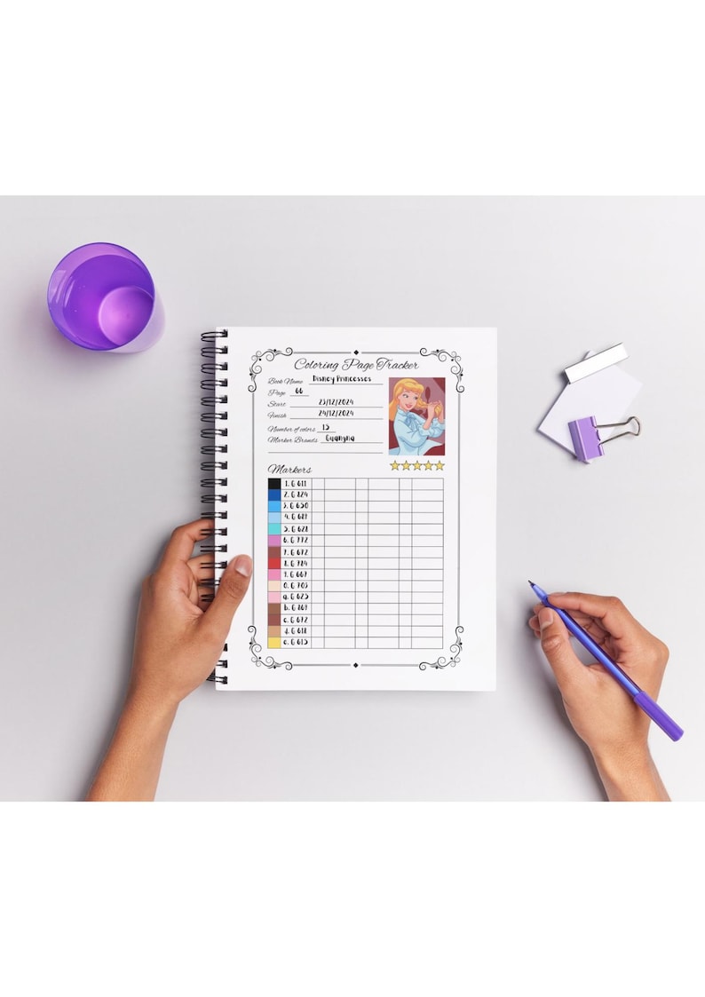 Coloring Page Tracker - Solution Princesses - Coloring Tracker Template ...