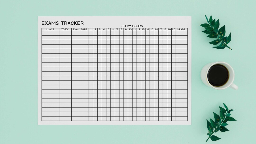Exams Tracker Exam Study Tracker Study Tracker Study - Etsy