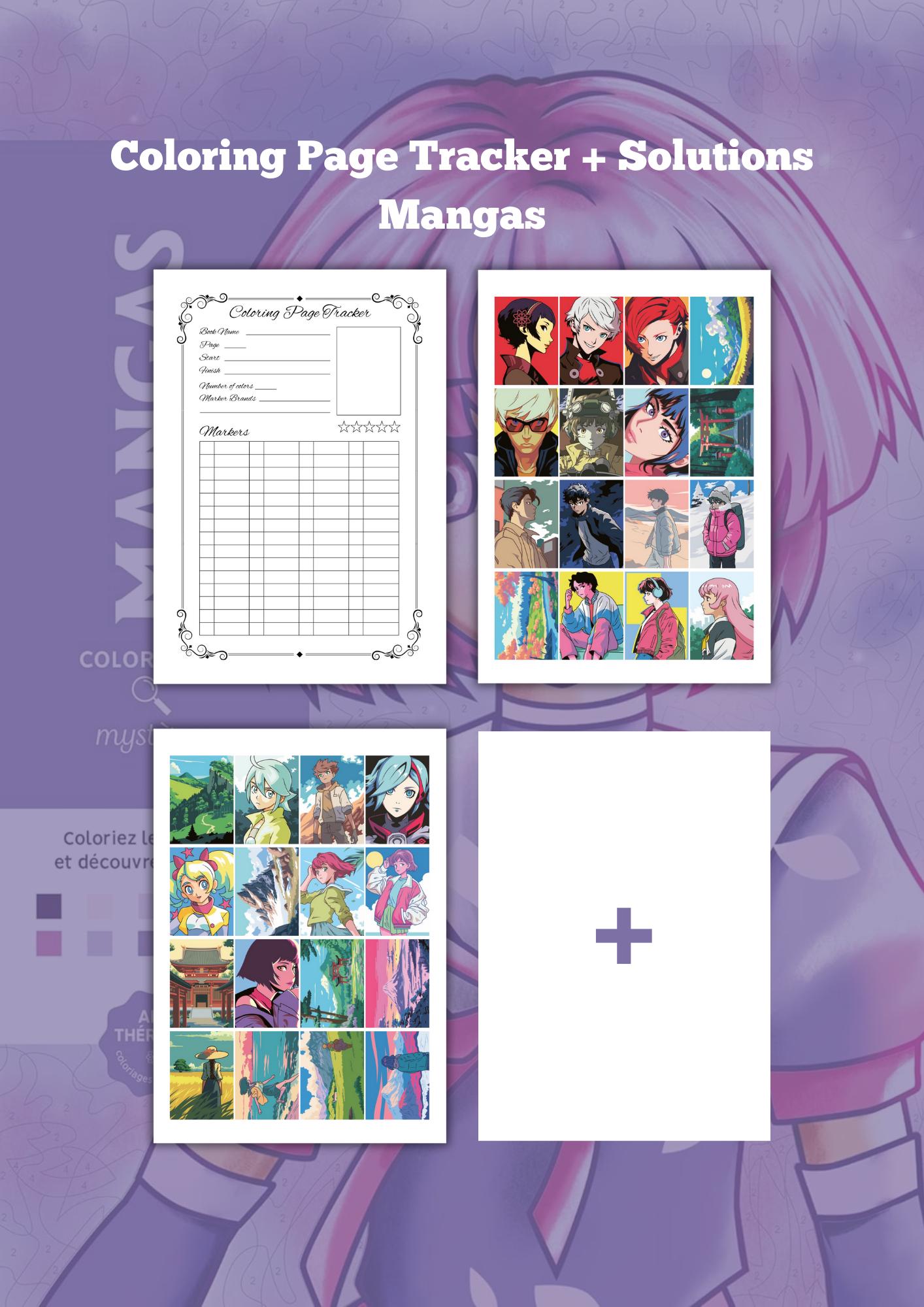 Coloring Page Tracker - Solution Mangas - Coloring Tracker Template ...