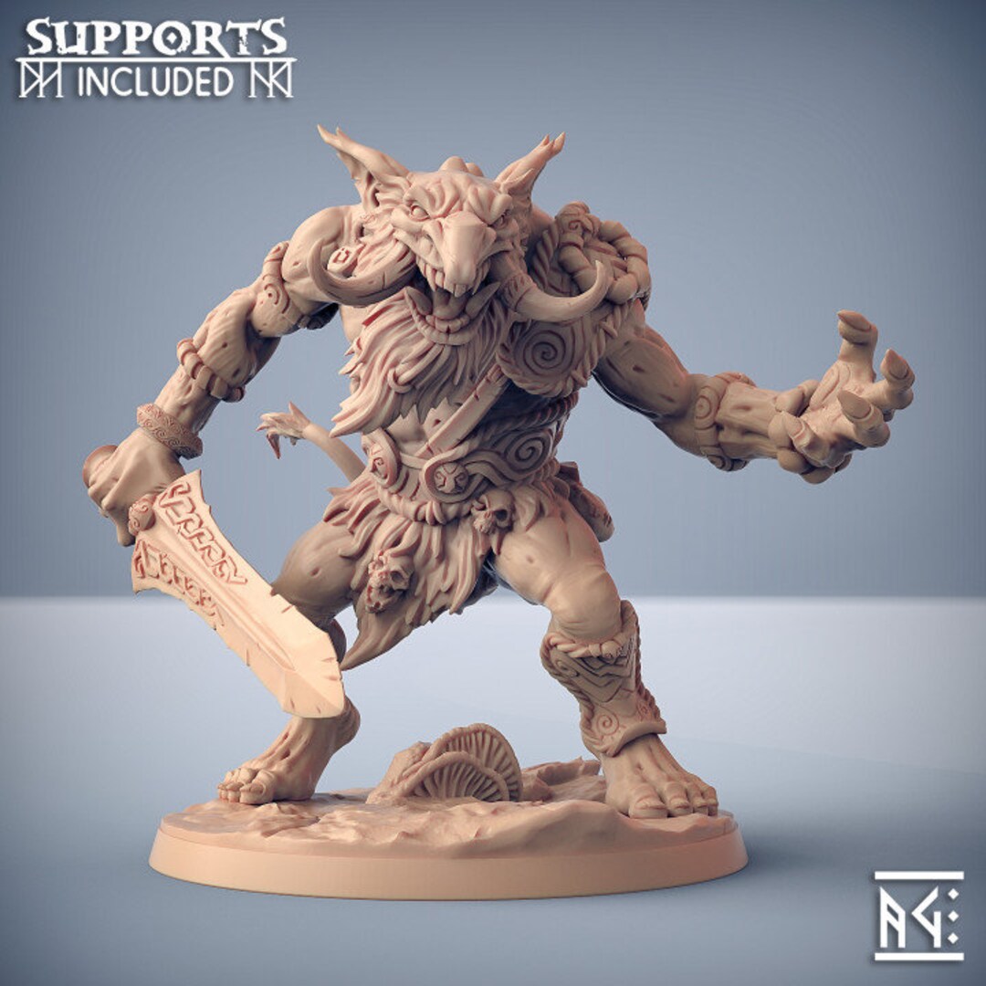 Svartwood Troll Hunter 3d Printed Miniature Model for Tabletop RPG War ...